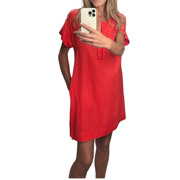 Ellison | Dresses | Ellison Red Linen Dress | Poshmark
